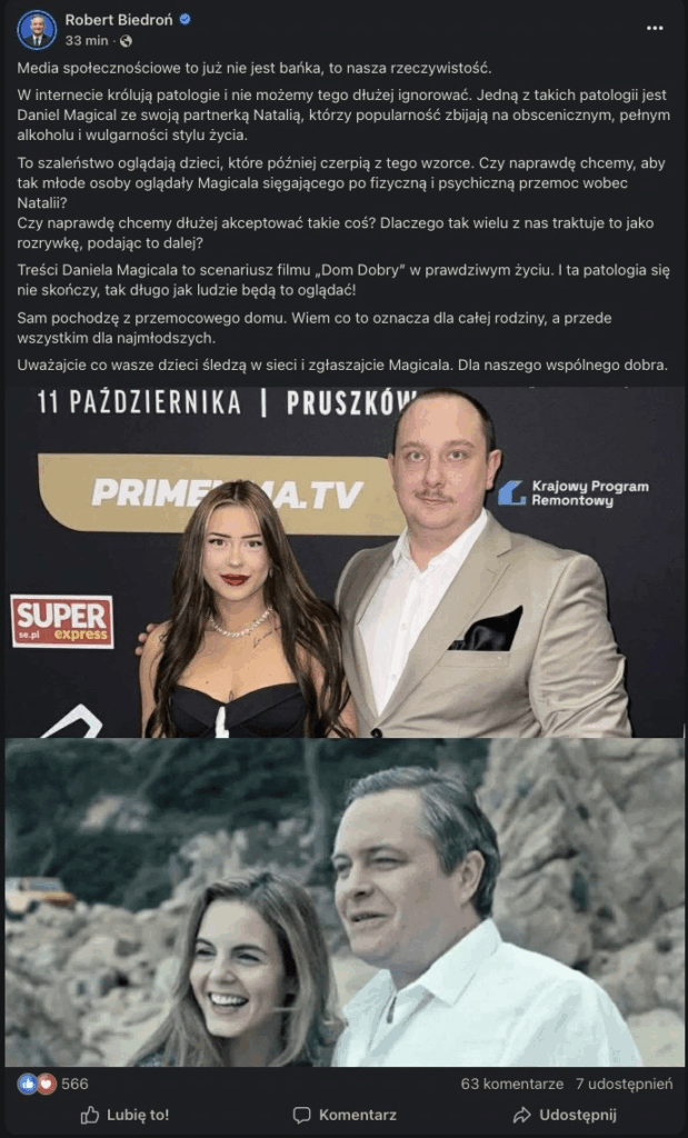 Robert Biedroń bierze się za Magicali. Napisał ostry wpis. "nie możemy ...